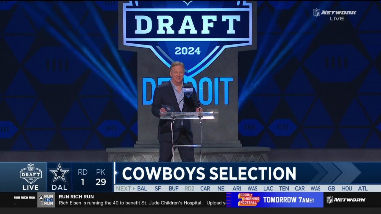 Dallas Cowboys select offensive tackle Tyler Guyton with No. 29 pick in ...
