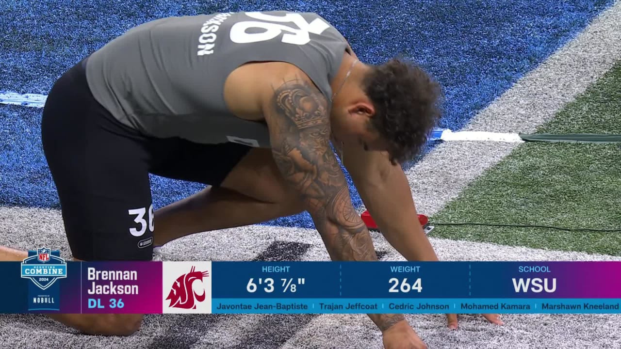 EDGE Brennan Jackson runs official 4.69-second 40-yard dash at 2024 combine