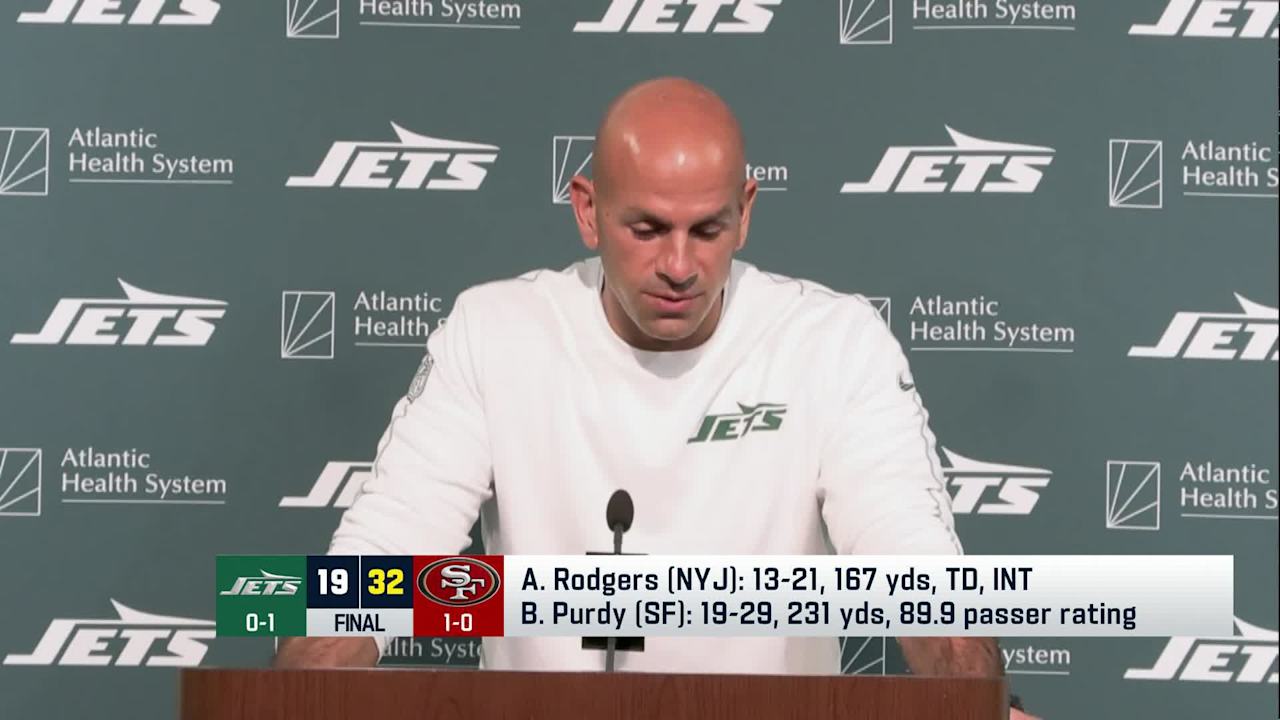 New York Jets head coach Robert Saleh addresses Jets' loss to San ...