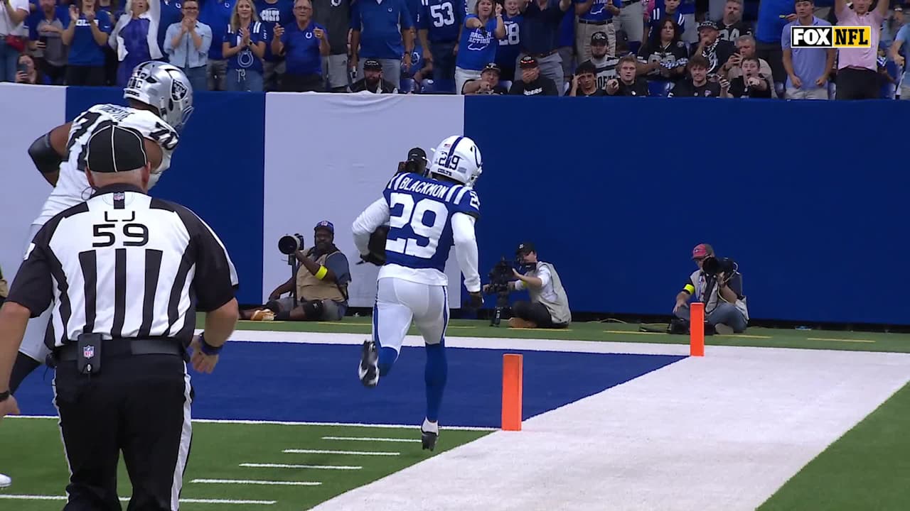 Las Vegas Raiders quarterback Geno Smith's second interception of the ...