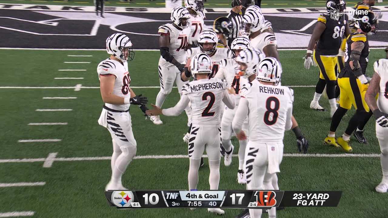 Cincinnati Bengals kicker Evan McPherson's 23-yard field goal chip caps ...
