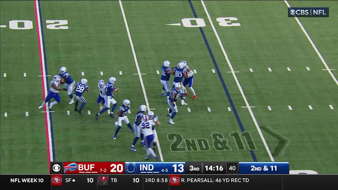 Buffalo Bills defensive back Taron Johnson's blitz gets home for a sack ...