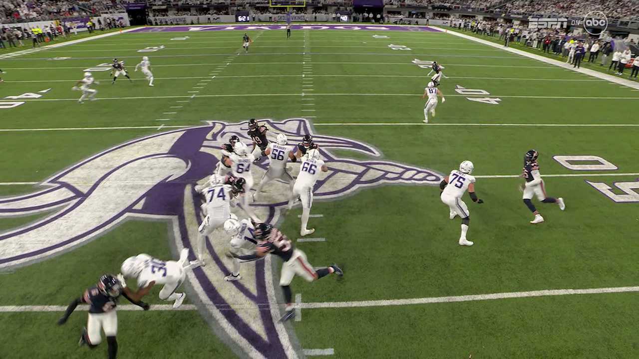 Chicago Bears linebacker T.J. Edwards corrals Darnold for an 8-yard sack