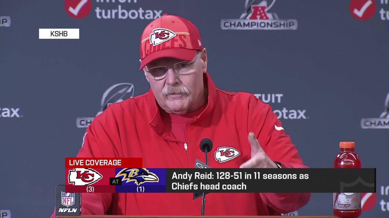 Kansas City Chiefs head coach Andy Reid addresses media at Championship ...