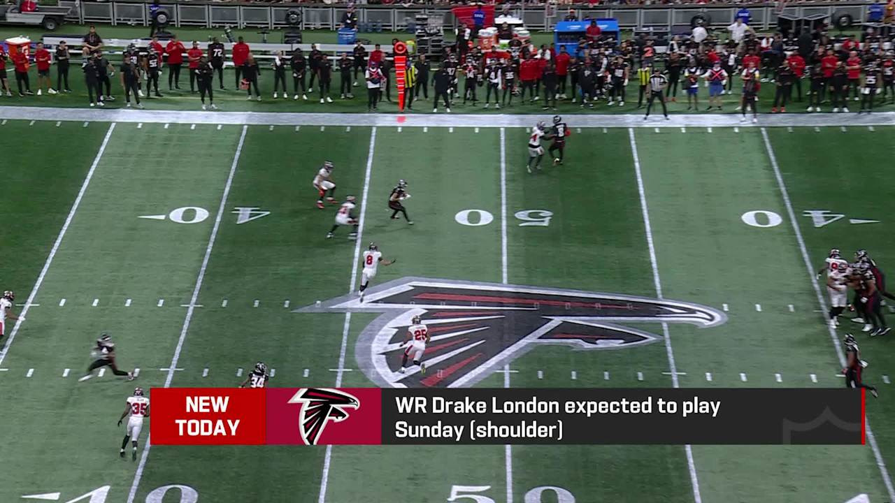 NFL Network Insider Tom Pelissero: Atlanta Falcons wide receiver Drake London (shoulder ...