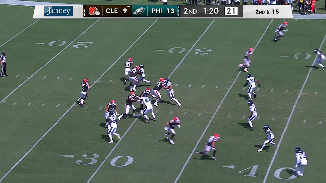 Cleveland Browns' wide receiver Kaden Davis comes across the middle to ...