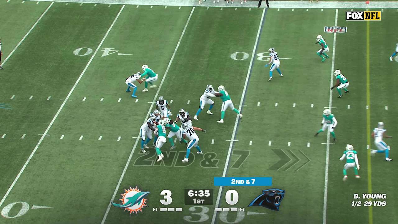 Miami Dolphins linebacker Bradley Chubb recovers Carolina Panthers ...