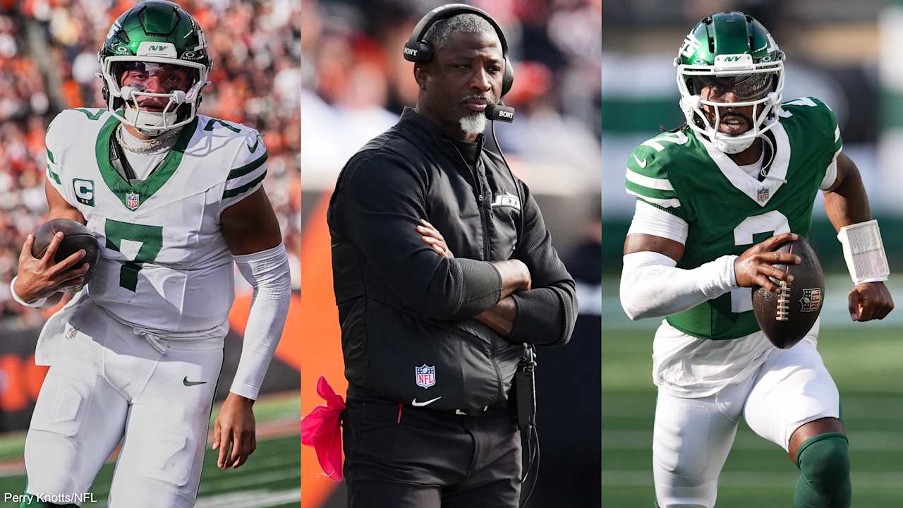 Jets coach Aaron Glenn keeping his starting QB decision under wraps ...