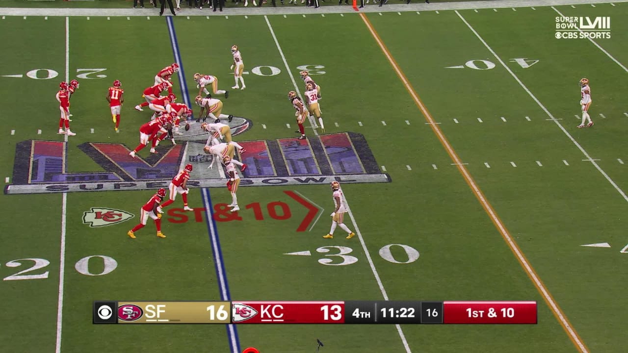 Kansas City Chiefs quarterback Patrick Mahomes links up with wide-open tight end Travis Kelce ...