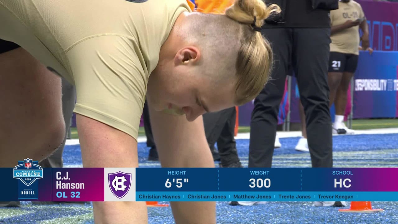 Offensive guard Christian Haynes runs official 5.03-second 40-yard dash ...