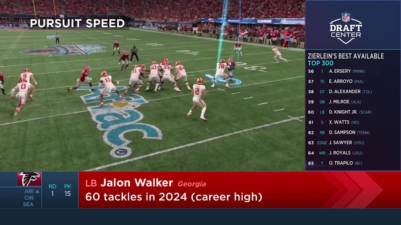 Brooks, Zierlein detail linebacker Jalon Walker being selected by ...