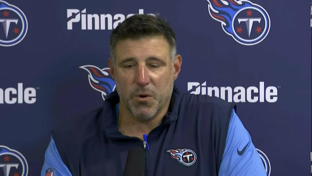 Tennessee Titans head coach Mike Vrabel talks to press following Week ...
