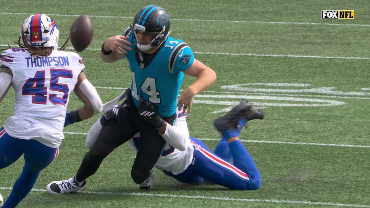 Buffalo Bills defensive end Greg Rousseau's forced fumble vs. Carolina ...