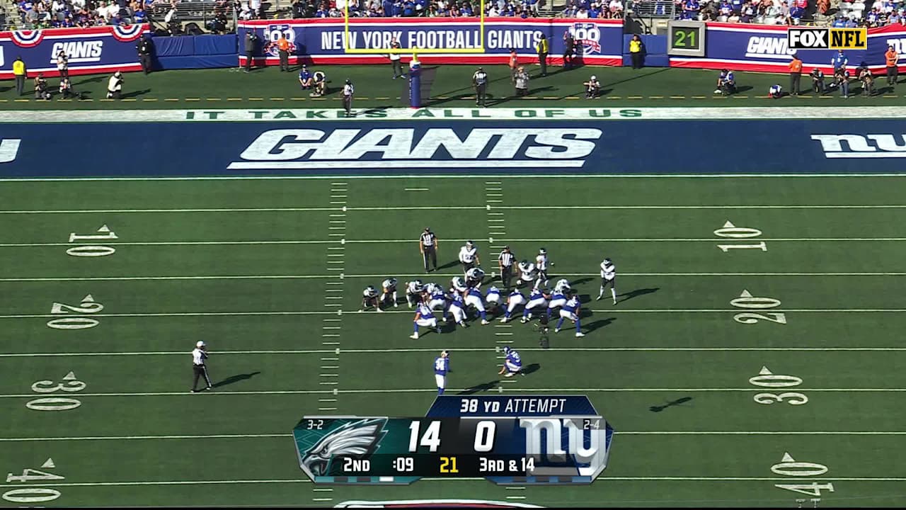 New York Giants kicker Greg Joseph's 38-yard field goal gets Giants on ...