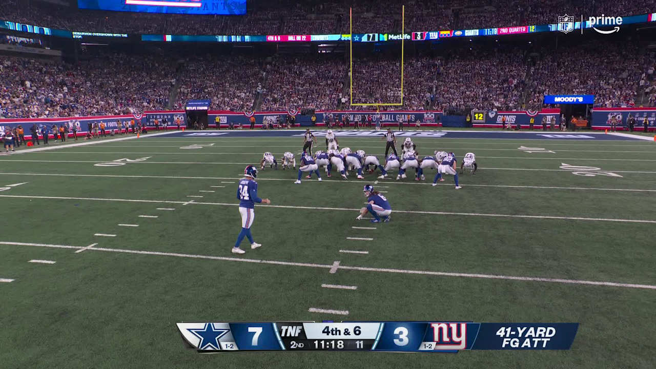 New York Giants kicker Greg Joseph splits uprights on 41-yard field ...