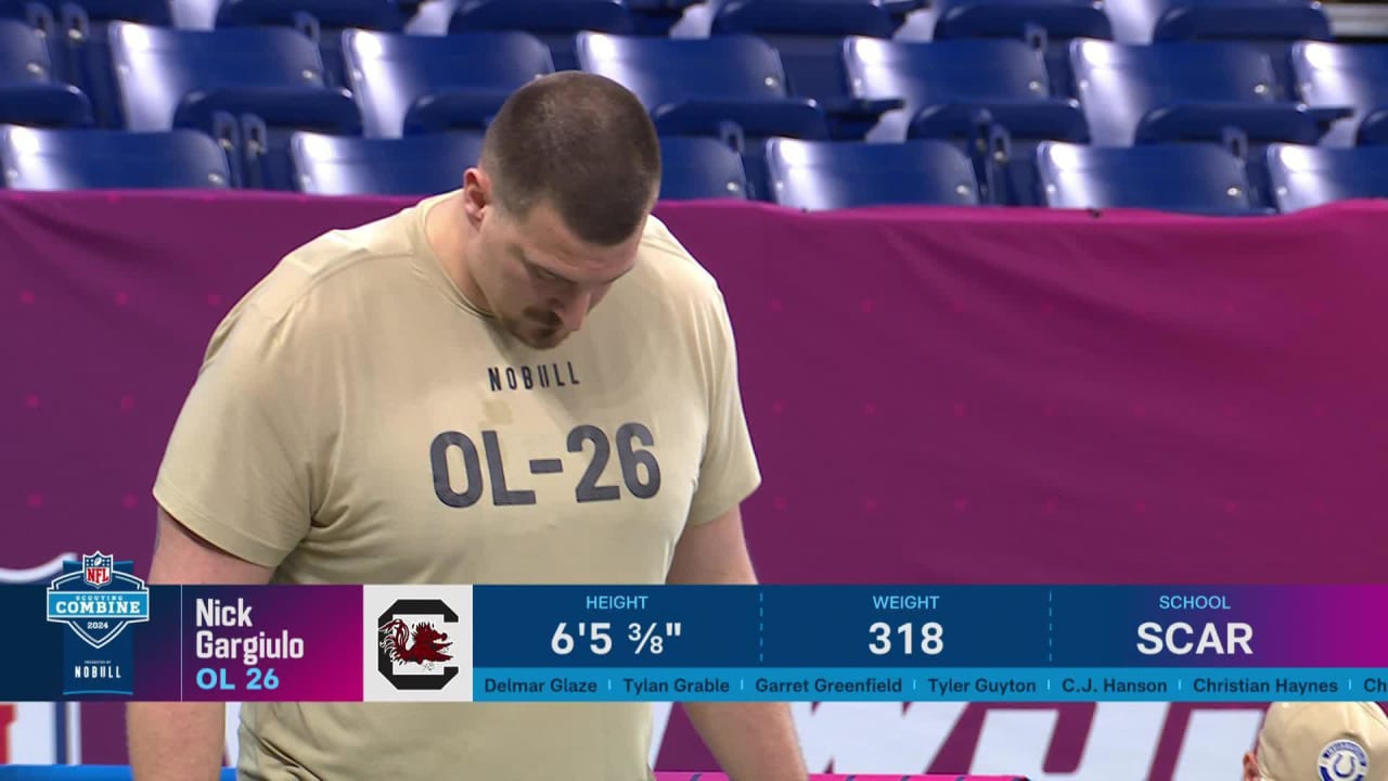 Center Nick Gargiulo runs official 5.25-second 40-yard dash at 2024 combine