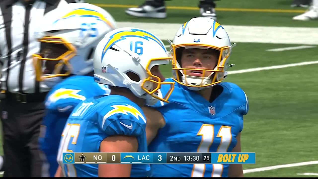 Los Angeles Chargers kicker Cameron Dicker opens scoring vs. New ...