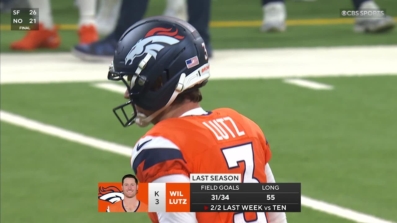 Denver Broncos' kicker Wil Lutz's 42-yard field goal misses wide right