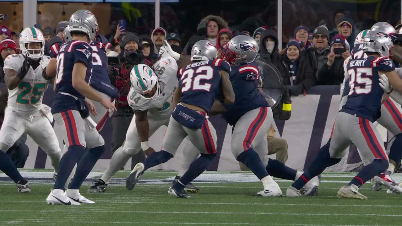 New England Patriots running back TreVeyon Henderson glides into the ...