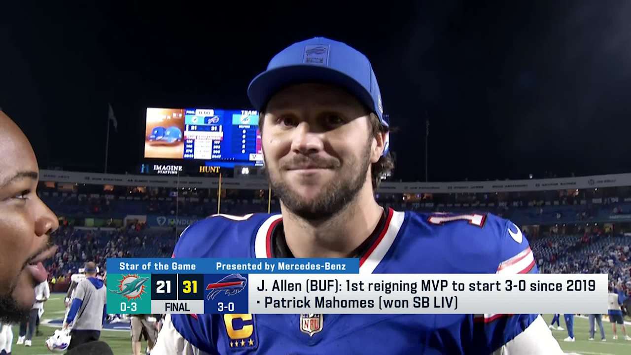 Buffalo Bills quarterback Josh Allen talks 8-0 record at home against ...