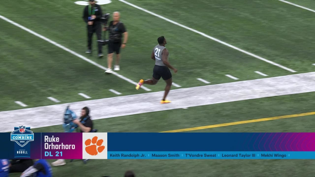 Defensive tackle Maason Smith runs 40-yard dash at 2024 combine