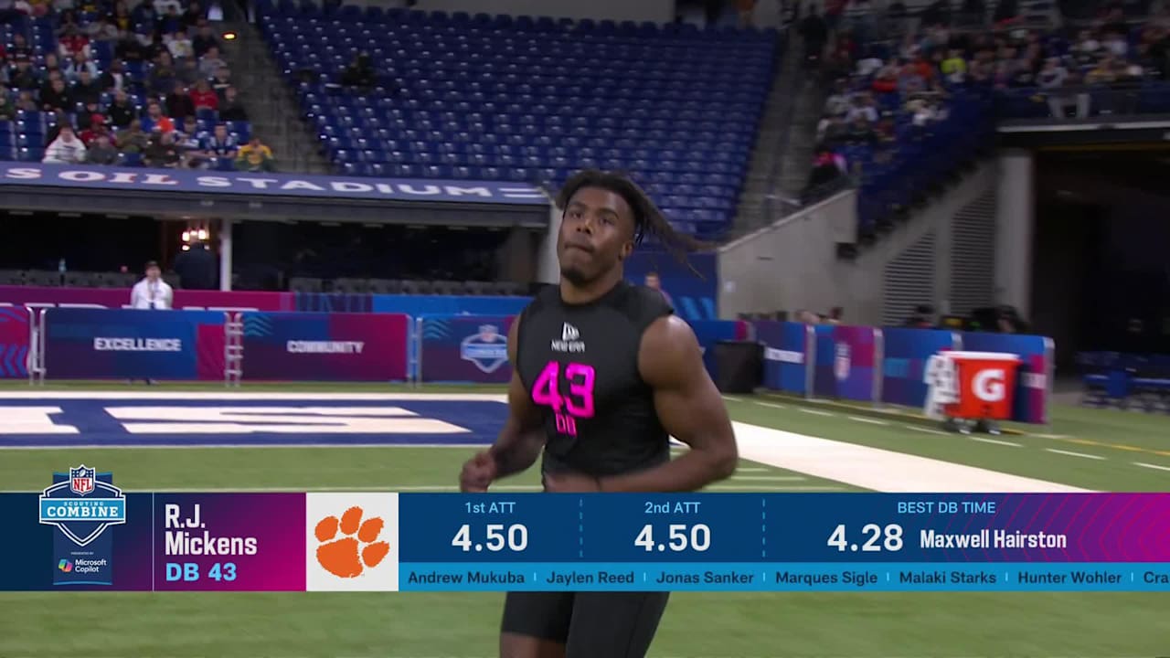 Safety R.J. Mickens runs official 4.49-yard dash at 2025 combine