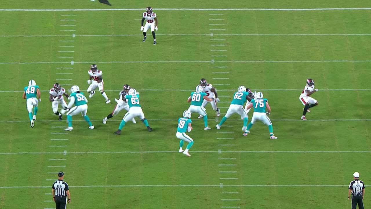 Miami Dolphins quarterback Skylar Thompson's 20-yard TD pass to tight ...