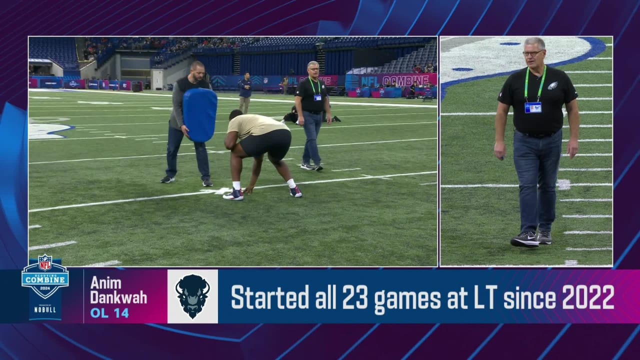 offensive tackle Anim Dankwah's 2024 NFL Scouting Combine workout
