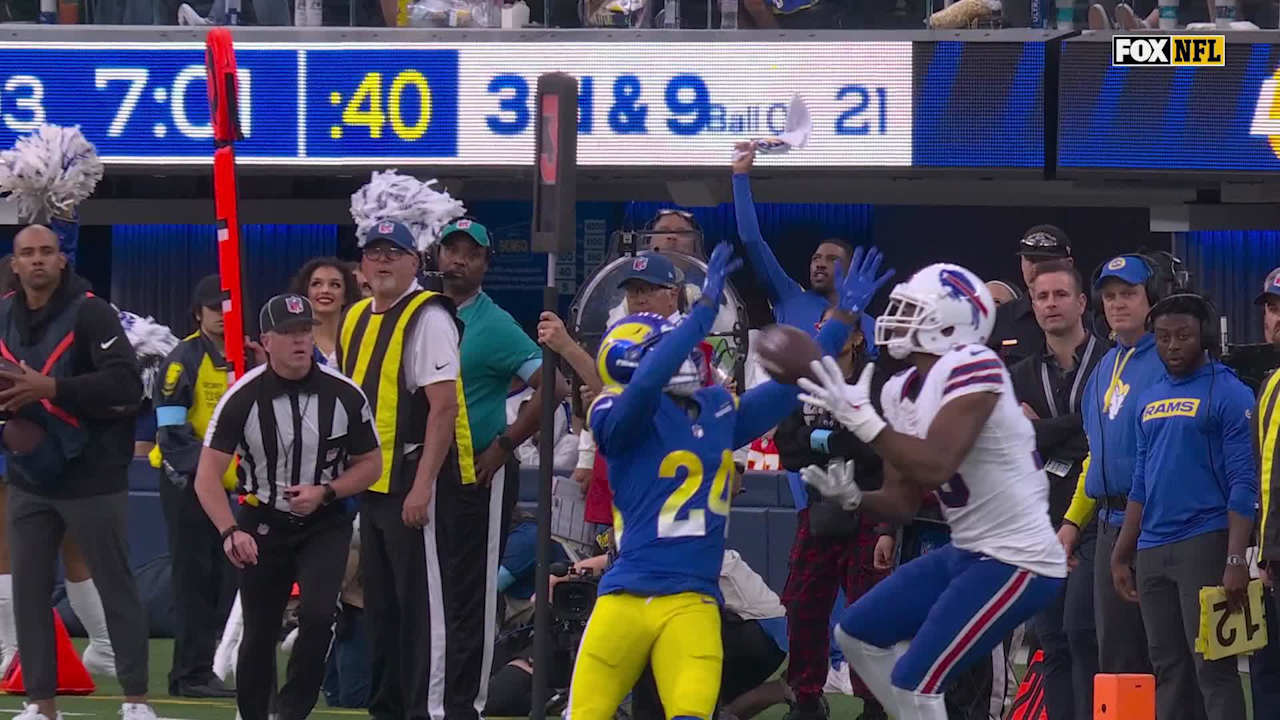 Buffalo Bills quarterback Josh Allen's 26-yard sideline dime to Bills wide receiver Amari Cooper ...