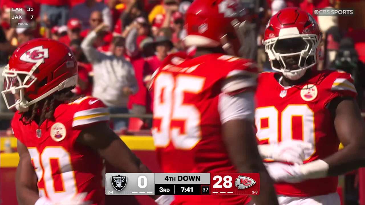 Kansas City Chiefs defensive tackle Chris Jones' second sack of 2025 ...