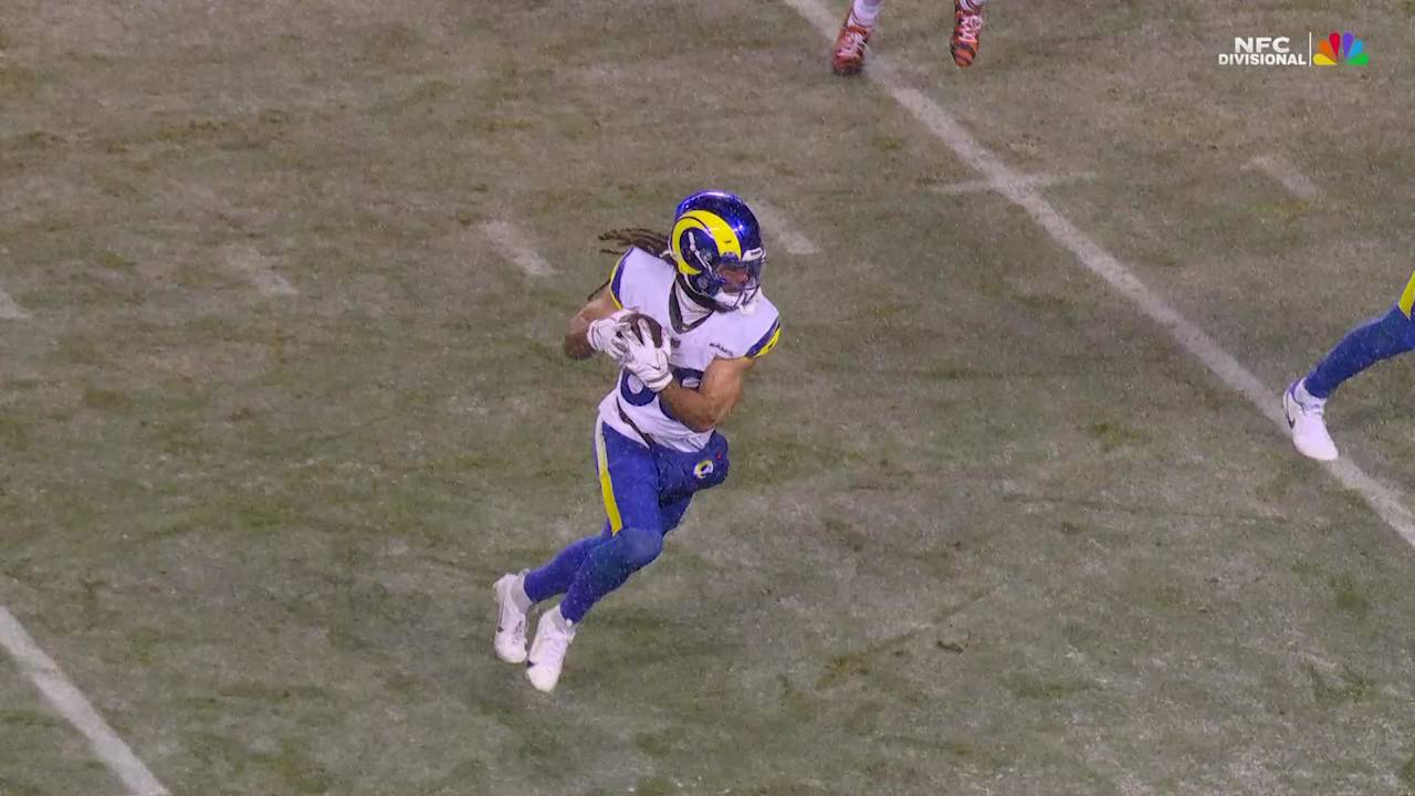 Los Angeles Rams wide receiver Jordan Whittington weaves forward on 20 ...