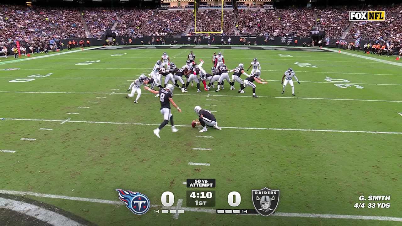 Las Vegas Raiders kicker Daniel Carlson opens the scoring against the ...