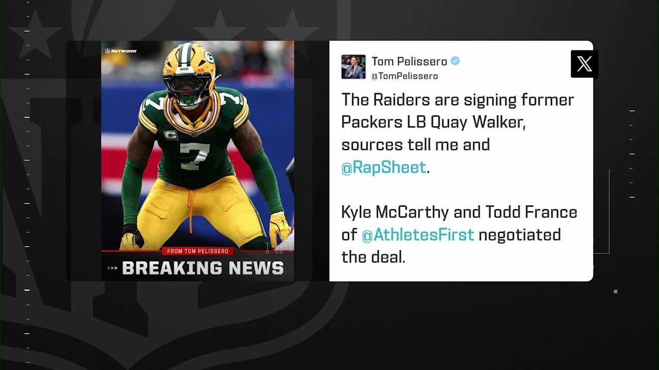 NFL media insider Tom Pelissero: Las Vegas Raiders sign linebacker Quay ...
