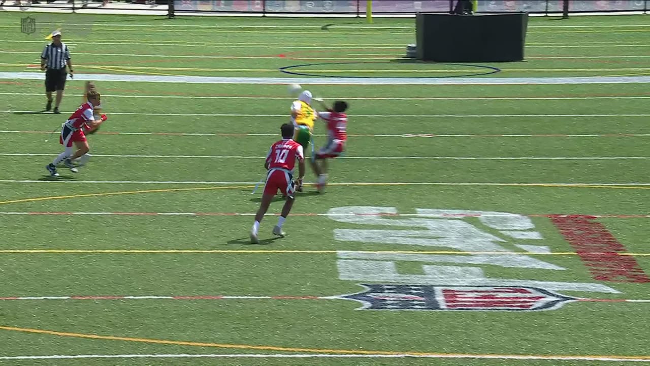 Canada's Mahkyi Gougen grabs INT over middle vs. Australia