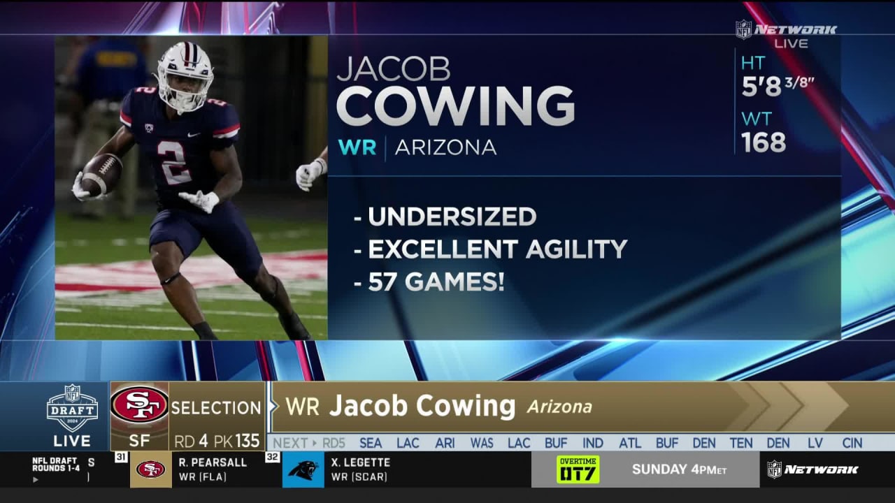 San Francisco 49ers select wide receiver Jacob Cowing with No. 135 pick ...