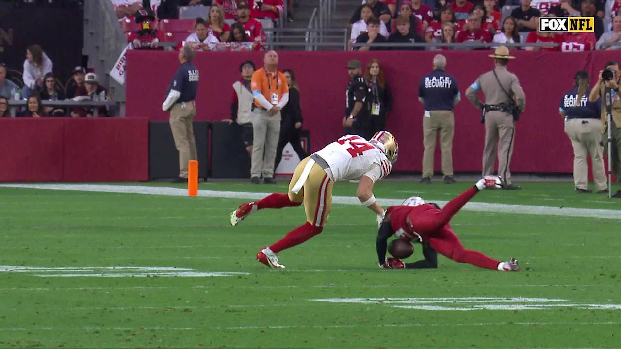 Arizona Cardinals cornerback Kei'Trel Clark somehow gets hands under ...