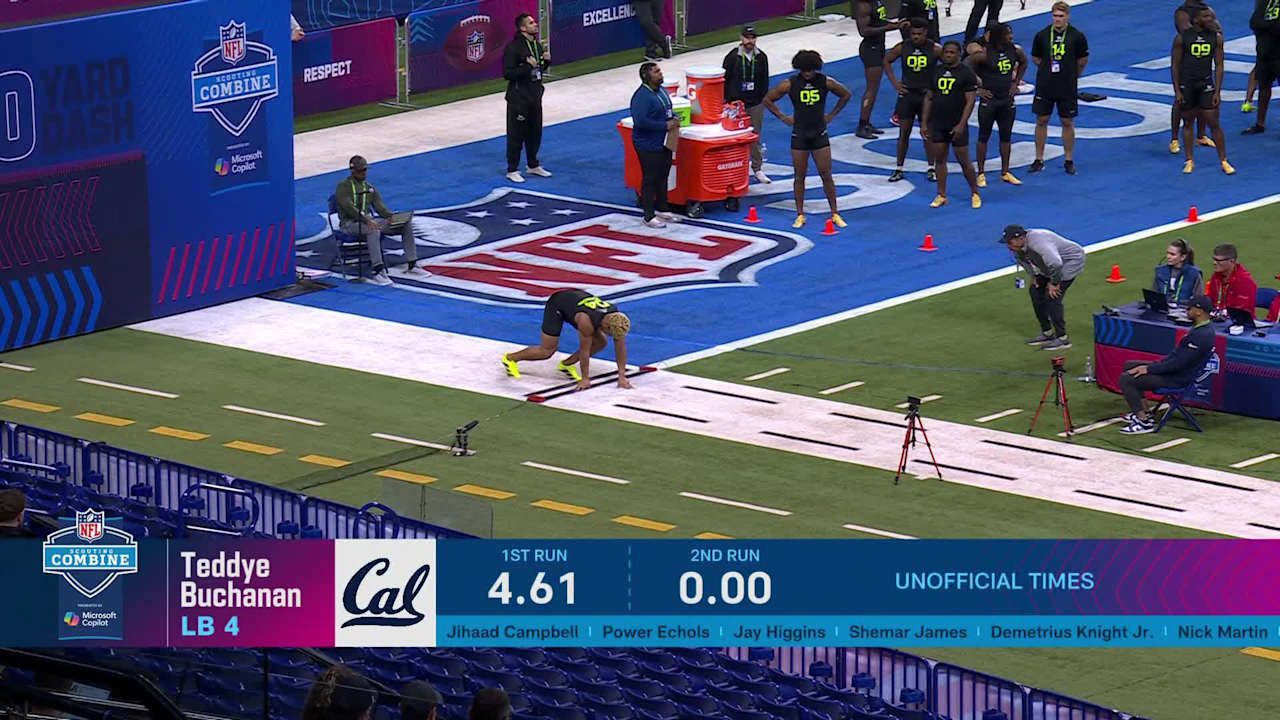 LB Teddye Buchanan runs official 4.60-second 40-yard dash at 2025 NFL ...