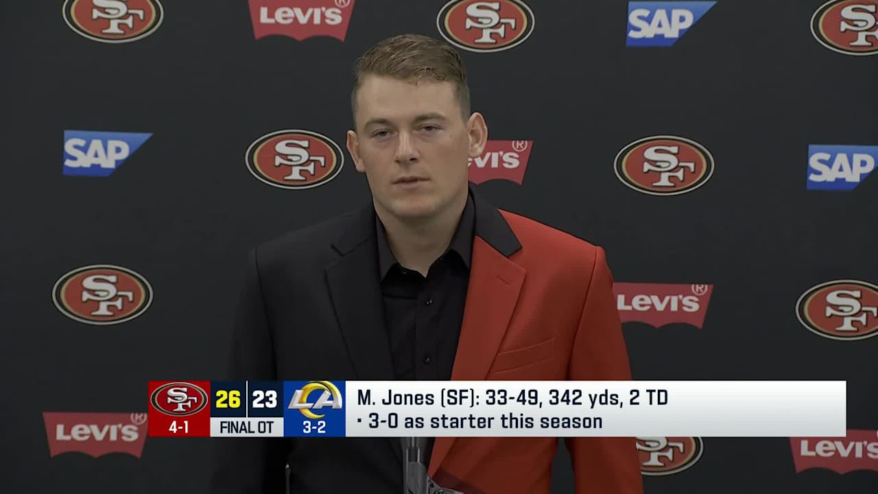 San Francisco 49ers QB Mac Jones praises team's toughness in Week 5 victory