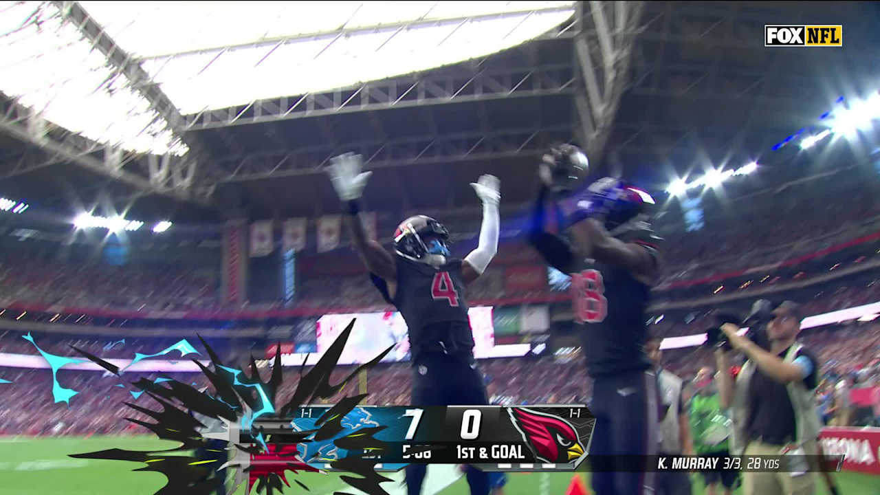 Arizona Cardinals quarterback Kyler Murray lofts pass to wide receiver ...