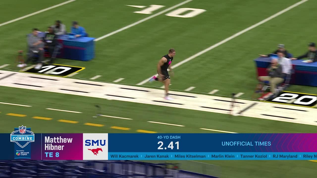 Tight end Matthew Hibner runs 40-yard dash at 2026 combine