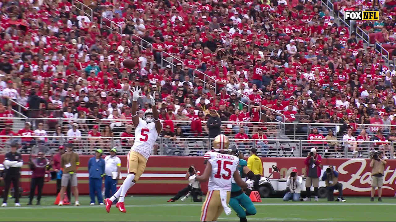 San Francisco 49ers Brock Purdy's 20-yard loft to wide receiver ...