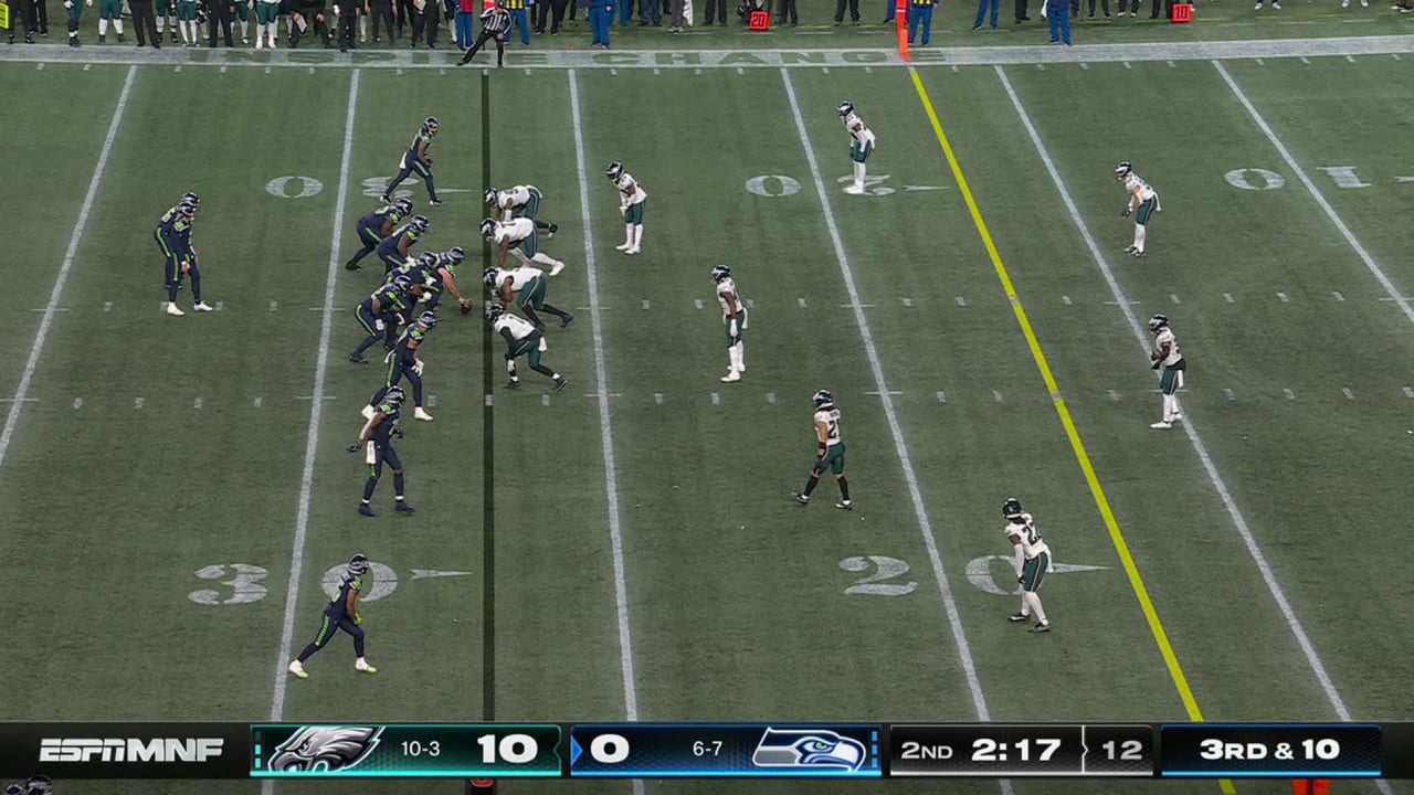 Seattle Seahawks quarterback Drew Lock's 13-yard dart to wide receiver ...