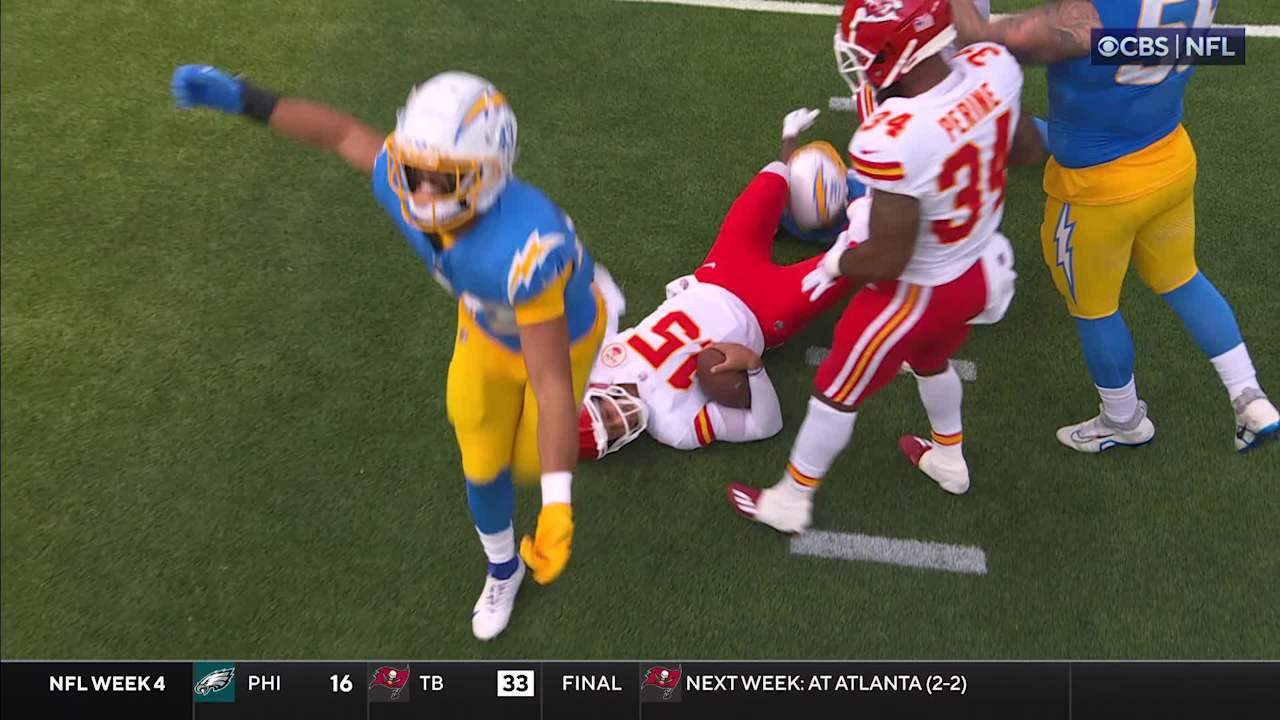 Los Angeles Chargers cornerback Tarheeb Still and linebacker Troy Dye ...