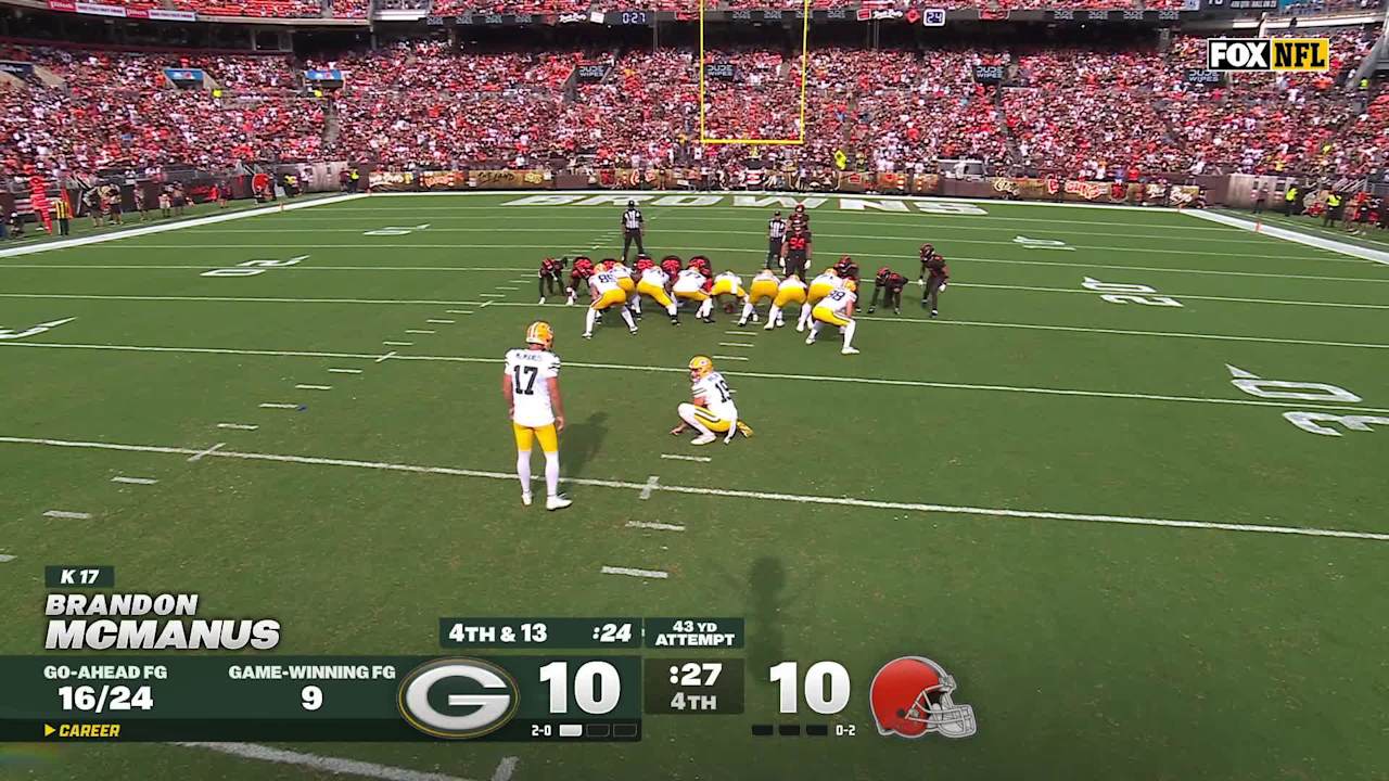 Can't-Miss Play: Browns block Packers' FG to preserve 10-10 tie in ...