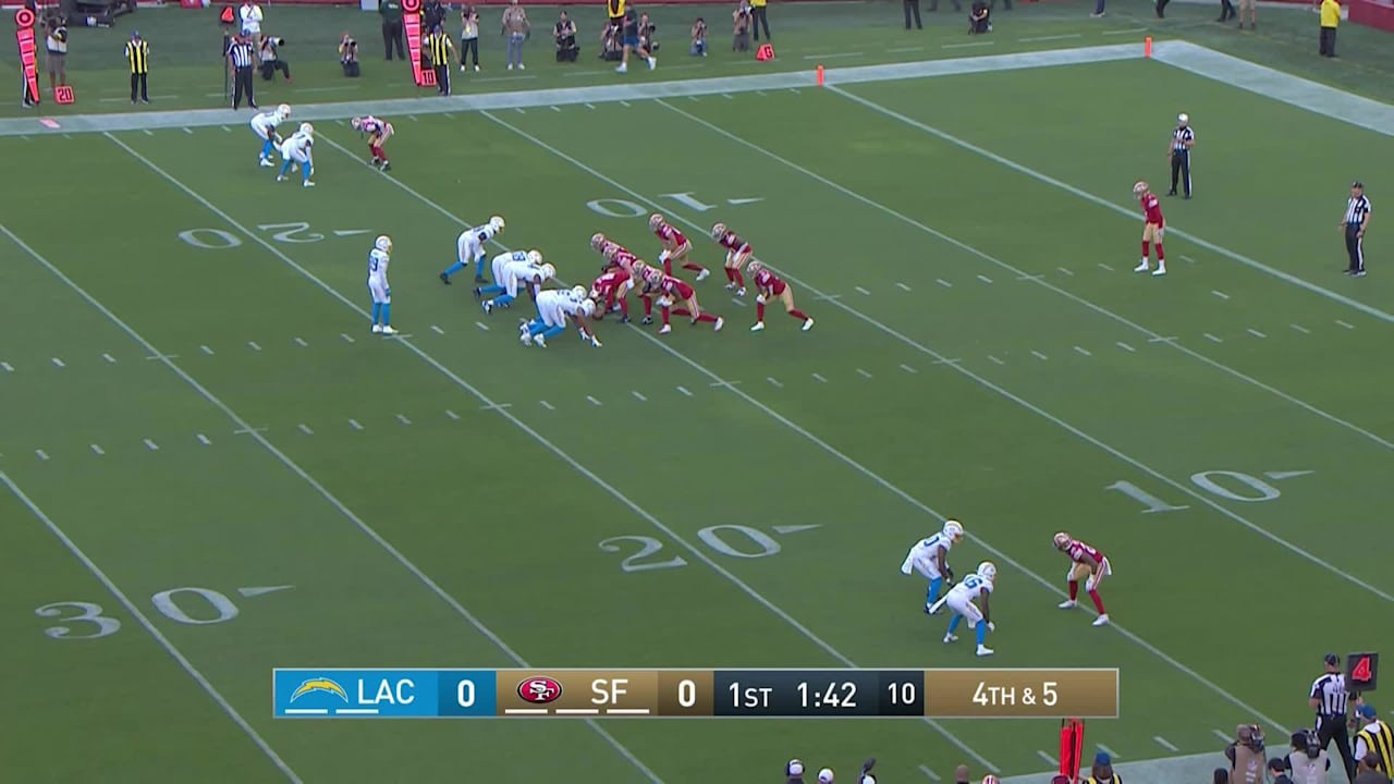 Luke Grimm muffs punt return to give 49ers ball inside Chargers 35-yard ...