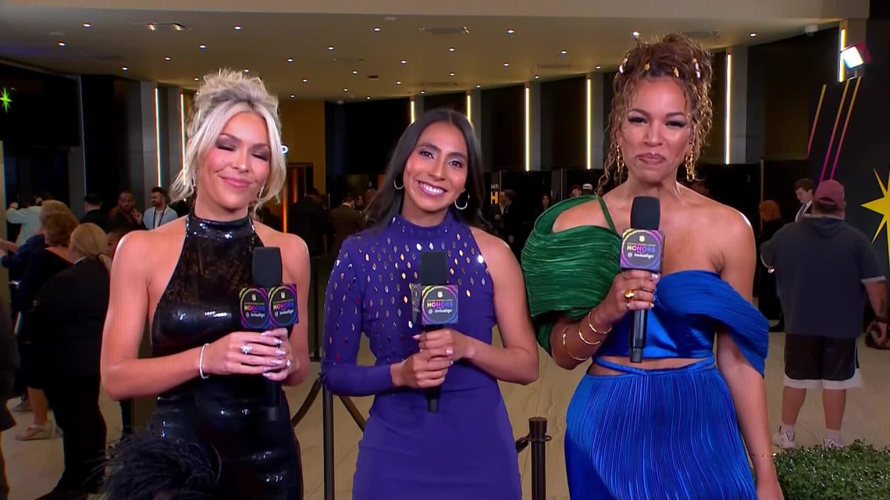 Flag football star and ambassador Diana Flores talks to hosts Colleen Wolfe and MJ Acosta-Ruiz ...