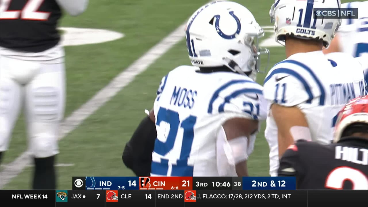 Indianapolis Colts running back Zack Moss' nifty juke after the catch ...