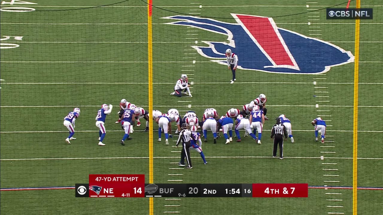 New England Patriots kicker Chad Ryland's missed 47-yard field goal ...