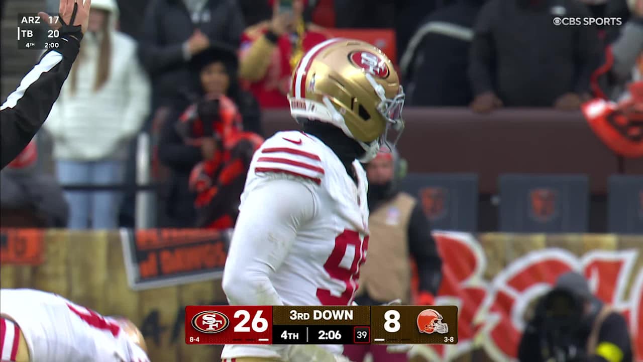 San Francisco 49ers defensive end Clelin Ferrell chases Cleveland ...