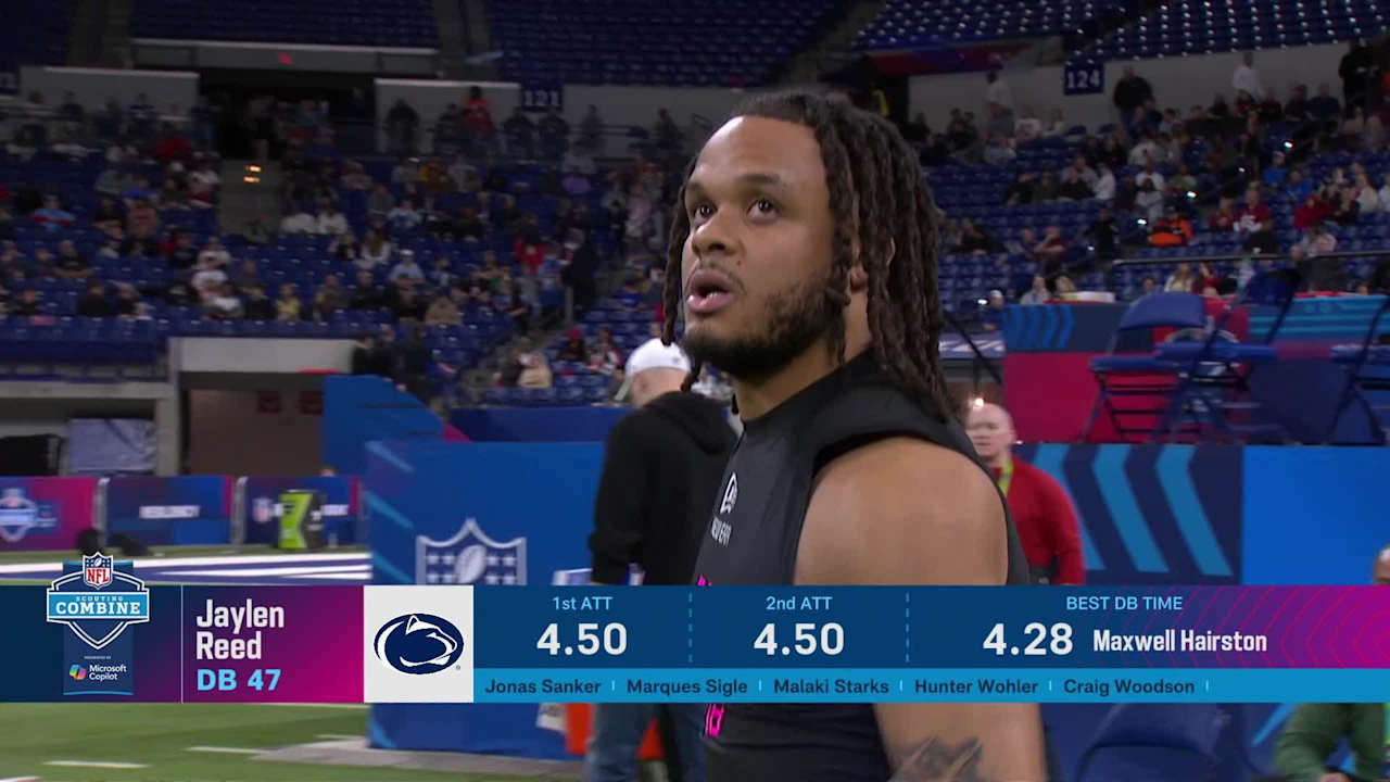 Safety Jaylen Reed runs official 4.49-second 40-yard dash at 2025 NFL ...